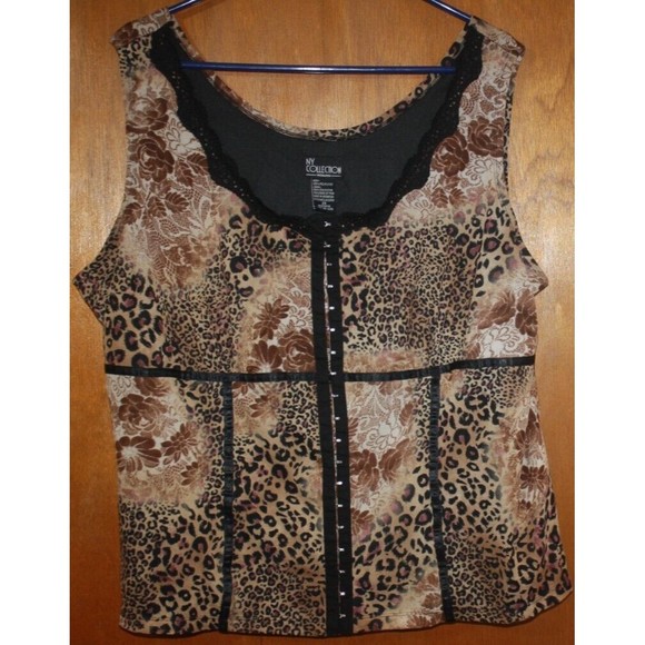 NY Collection | Tops | Ny Collection Sleeveless Leopard Print Shirt Sz ...